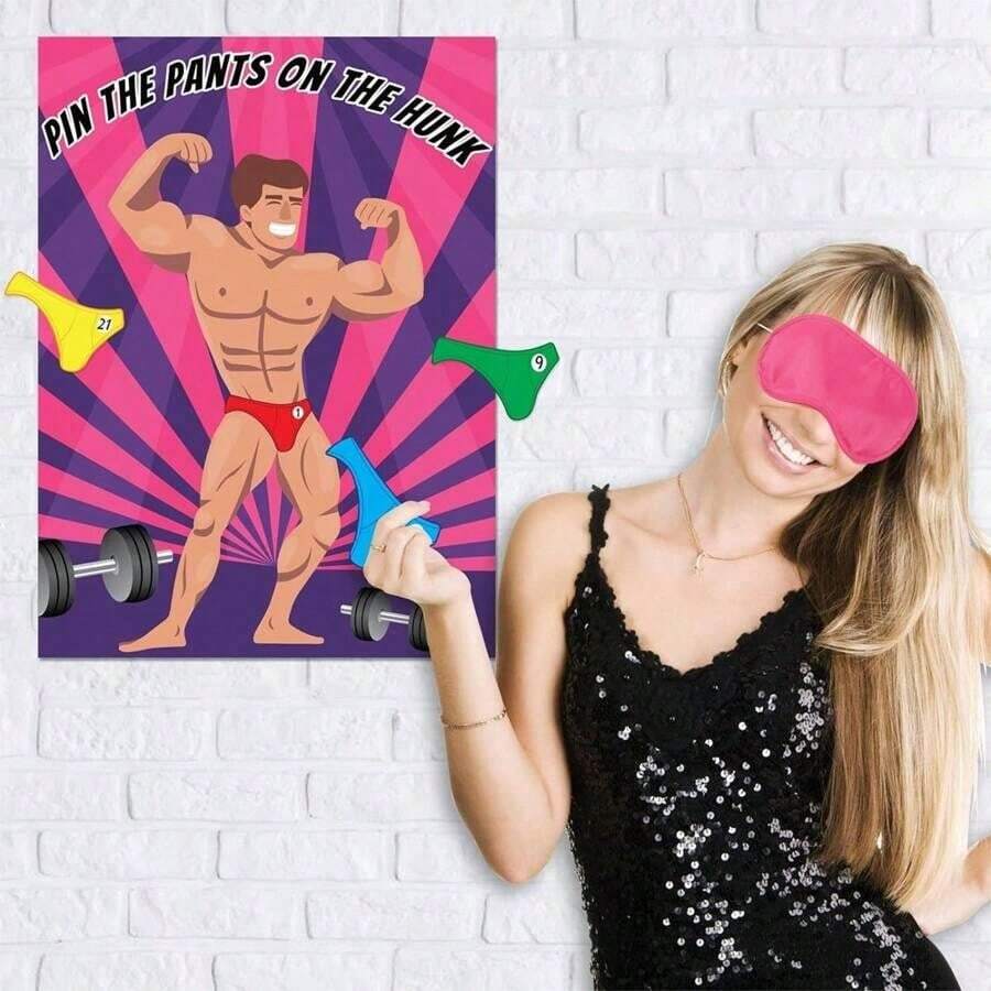 1 Set Bridal Shower Games Pin The Pants Junk On The Hunk With 24