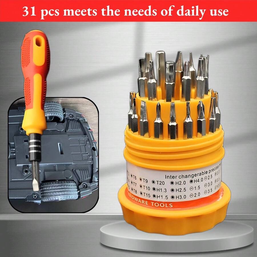 30-In-1 Multifunctional Screwdriver Set With 30 Metal Heads, Non-Slip ...