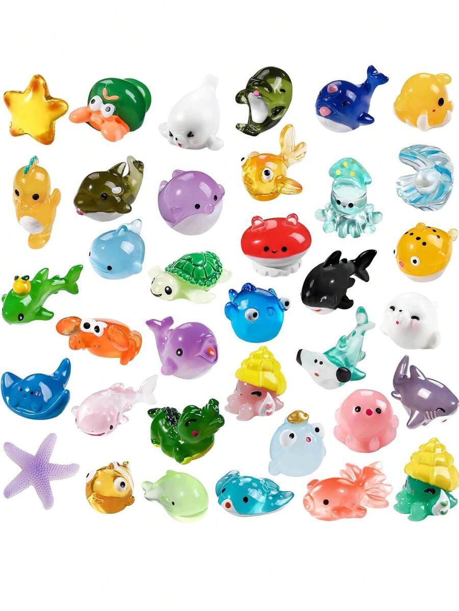5/10/20/30pcs Mini Ocean Resin Animals Tiny Sea Animals Figurines ...