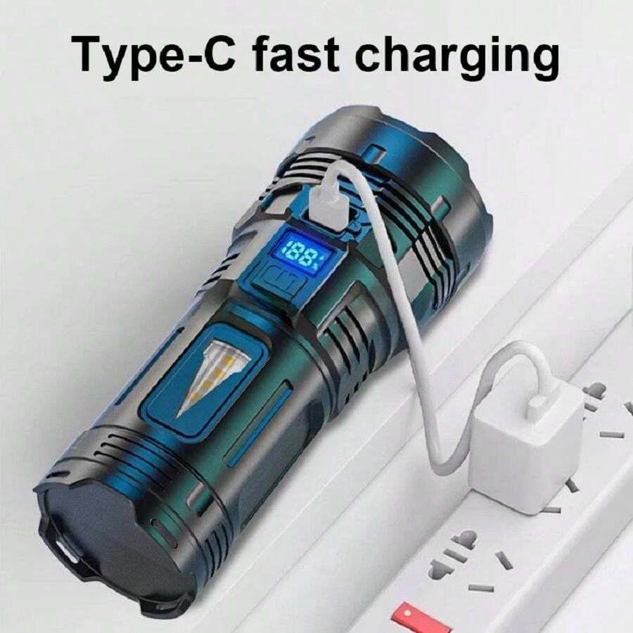 Super Bright 7*LED Flashlight Rechargeable Torch Outdoor Camping Light ...