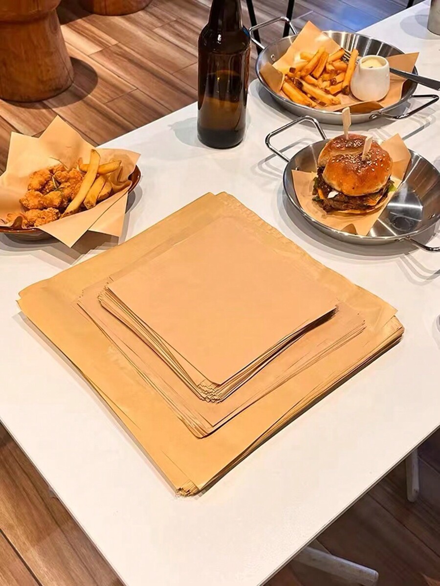 50/100pcs Disposable Baking Tray Liners Oil-Resistant Paper For Snacks ...