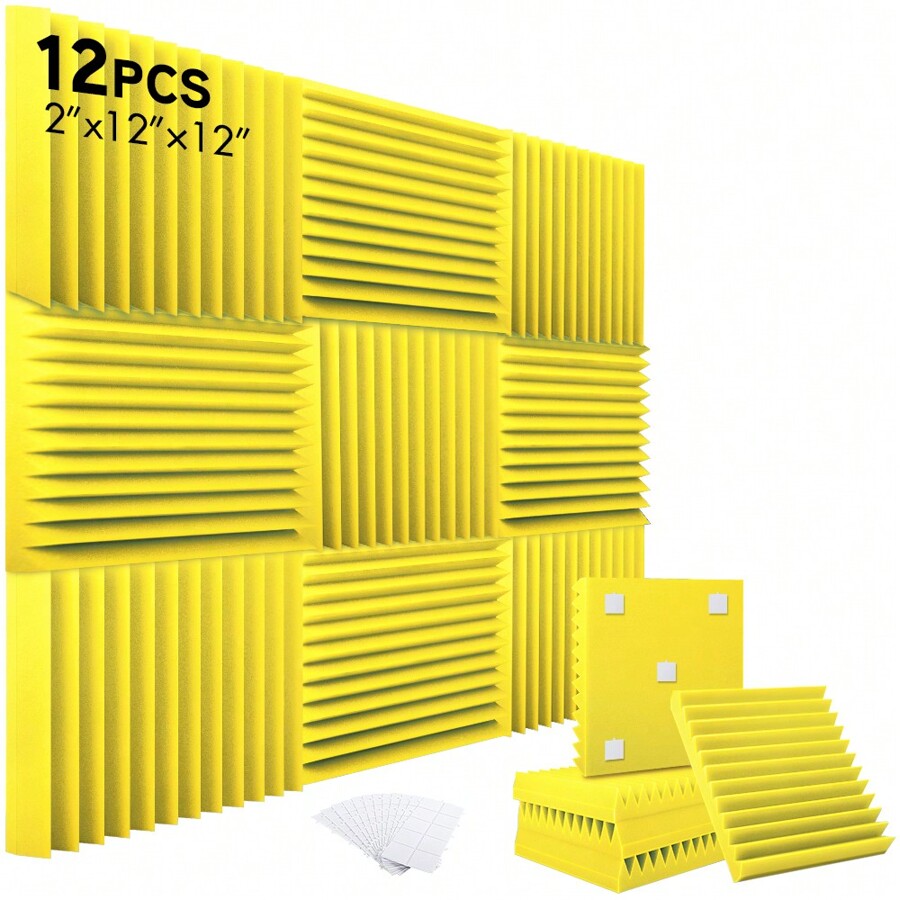 12 pièces, 24 pièces - Panneaux acoustiques de 12 x 12 x 1 pouces / 12 x 12 x 2 pouces, mousse ...
