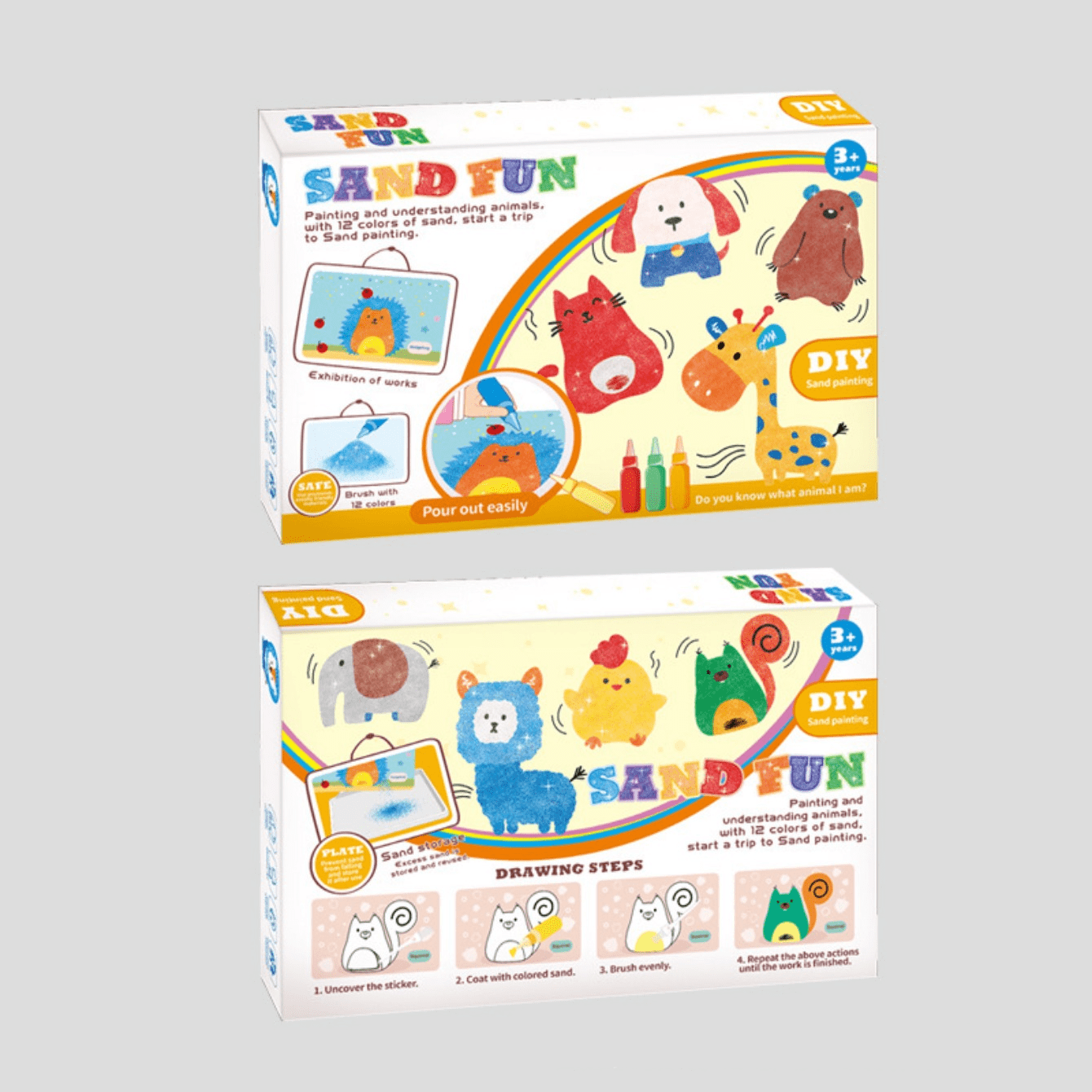 Children Sand Painting DIY Kits, Scratch Art Coloring Creative Toy Set ...