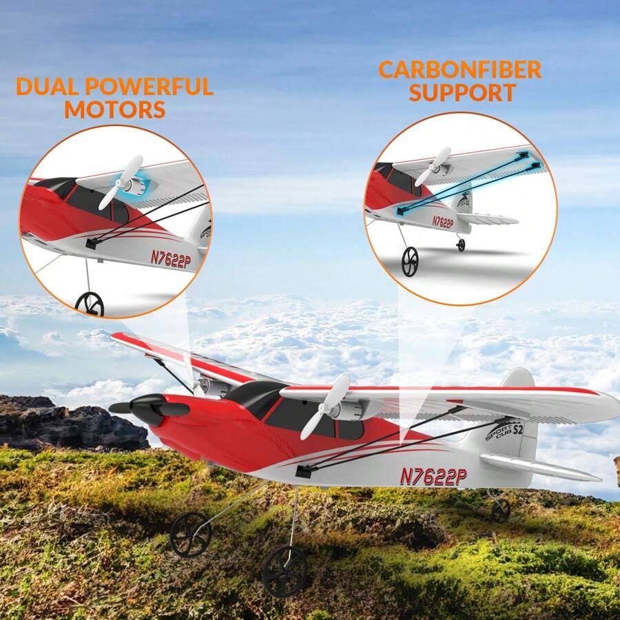 EXHOBBY VOLANTEXRC RC Airplane Control 2.4Ghz 2CH 400mm Wingspan Fixed ...