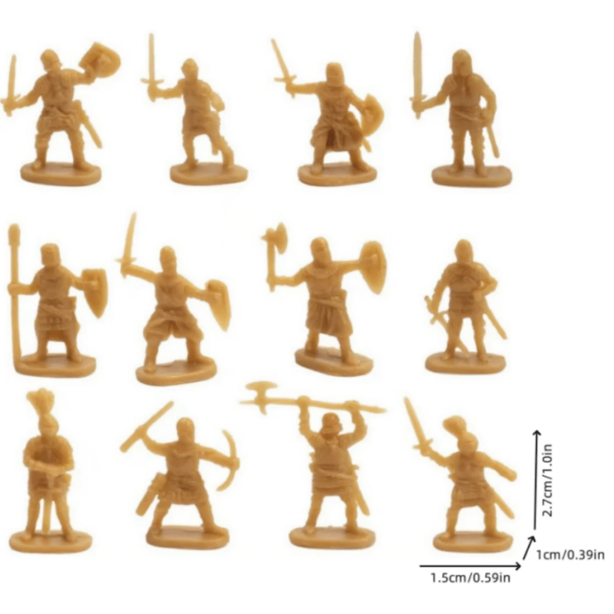 50pcs Small Scale Medieval Soldier, Ancient Warrior Legion Statue Model ...