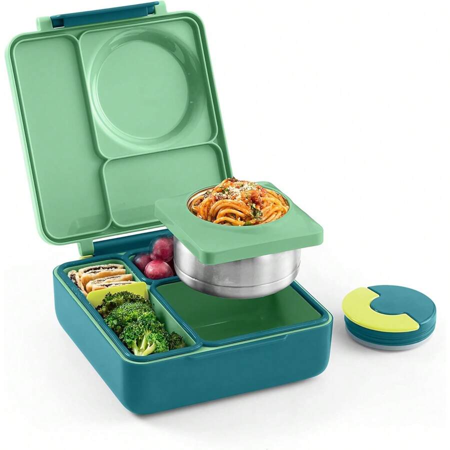 Bento Box- Insulated Lunch Box With Leak Proof Food Jar - 3 ...