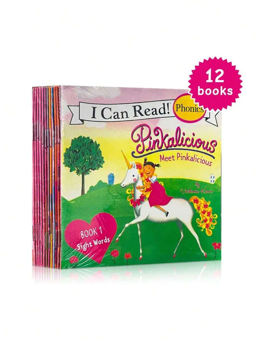 12pcs I Can Read English Phonics Picture Books, Children Pocket Reading ...