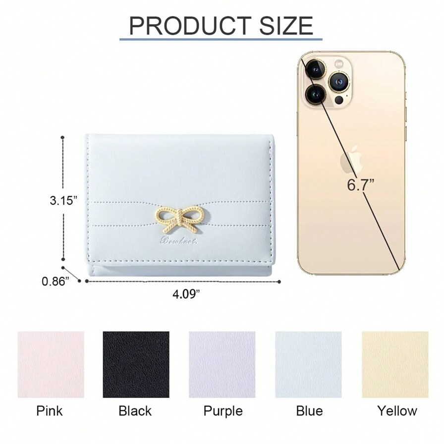 Wallets Girls Cute Bow Small Wallet Aesthetic Window For (Multi-Color ...