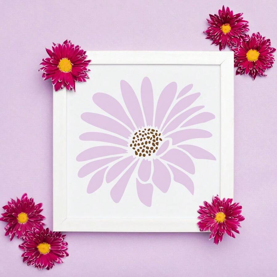 5pcs Large Daisy Stencil For DIY Painting On Wall, 11.8" Reusable Fence ...