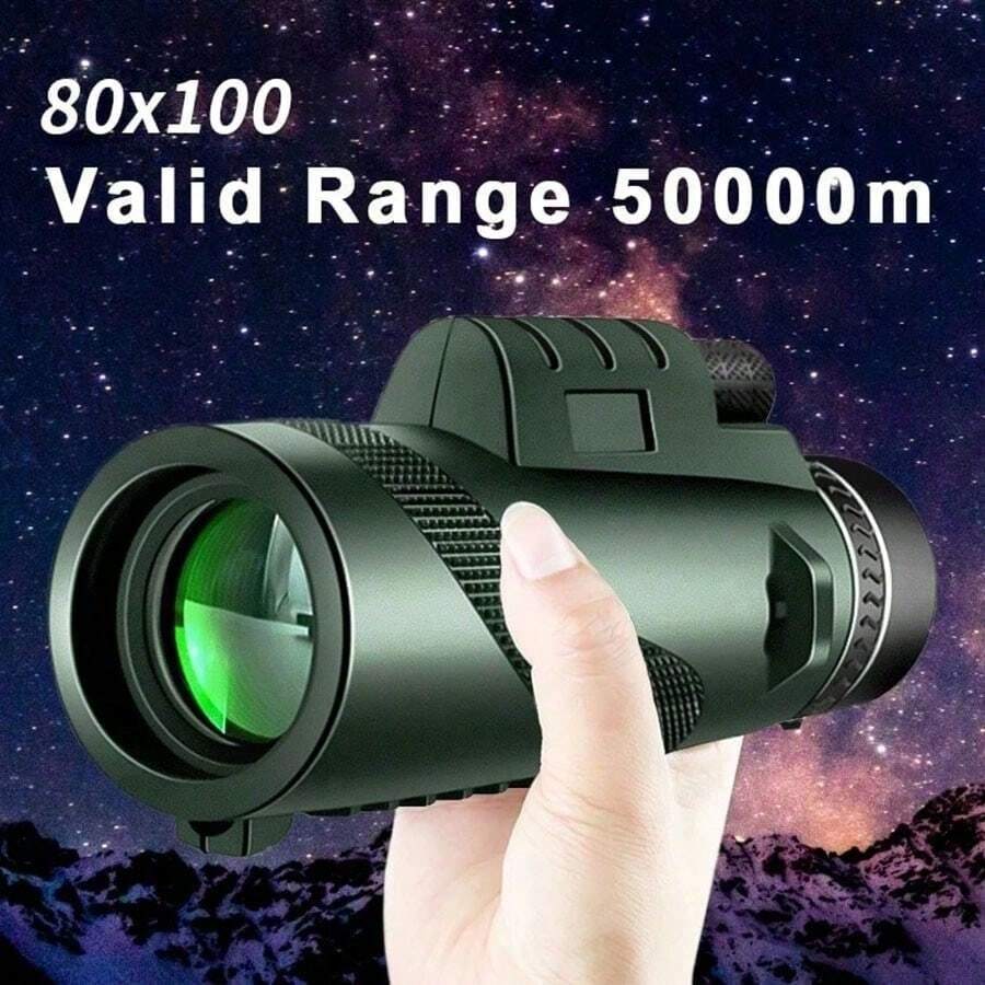 80x100 HD Zoom Powerful Monocular Telescope Portable Binocular ...