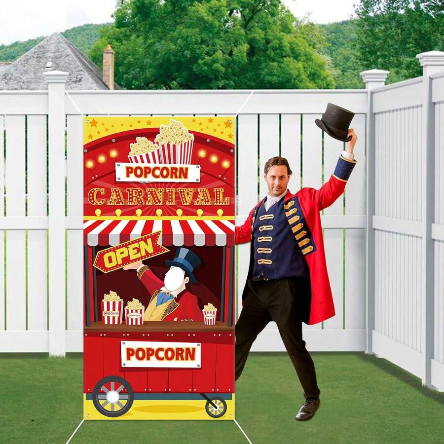 1.8*0.9m Carnival Circus Backdrop Party Decoration Popcorn Theme Photo ...