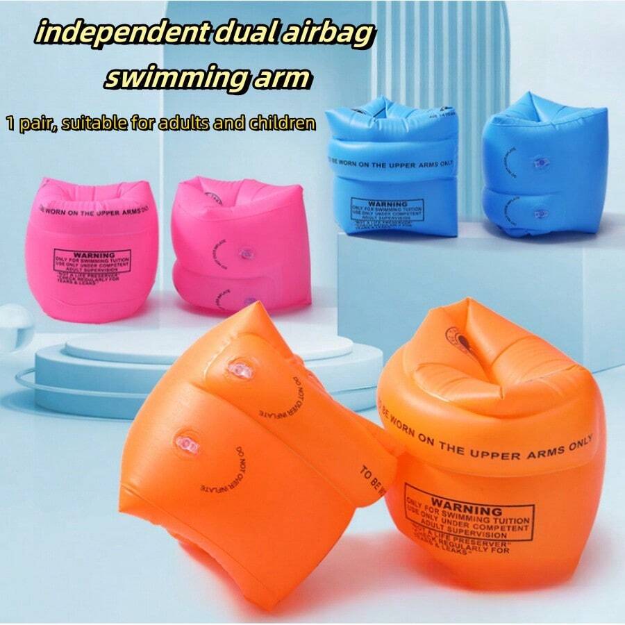 A Pair Of PVC Inflatable Swimming Arm Floaties With Airbag Buoyancy ...