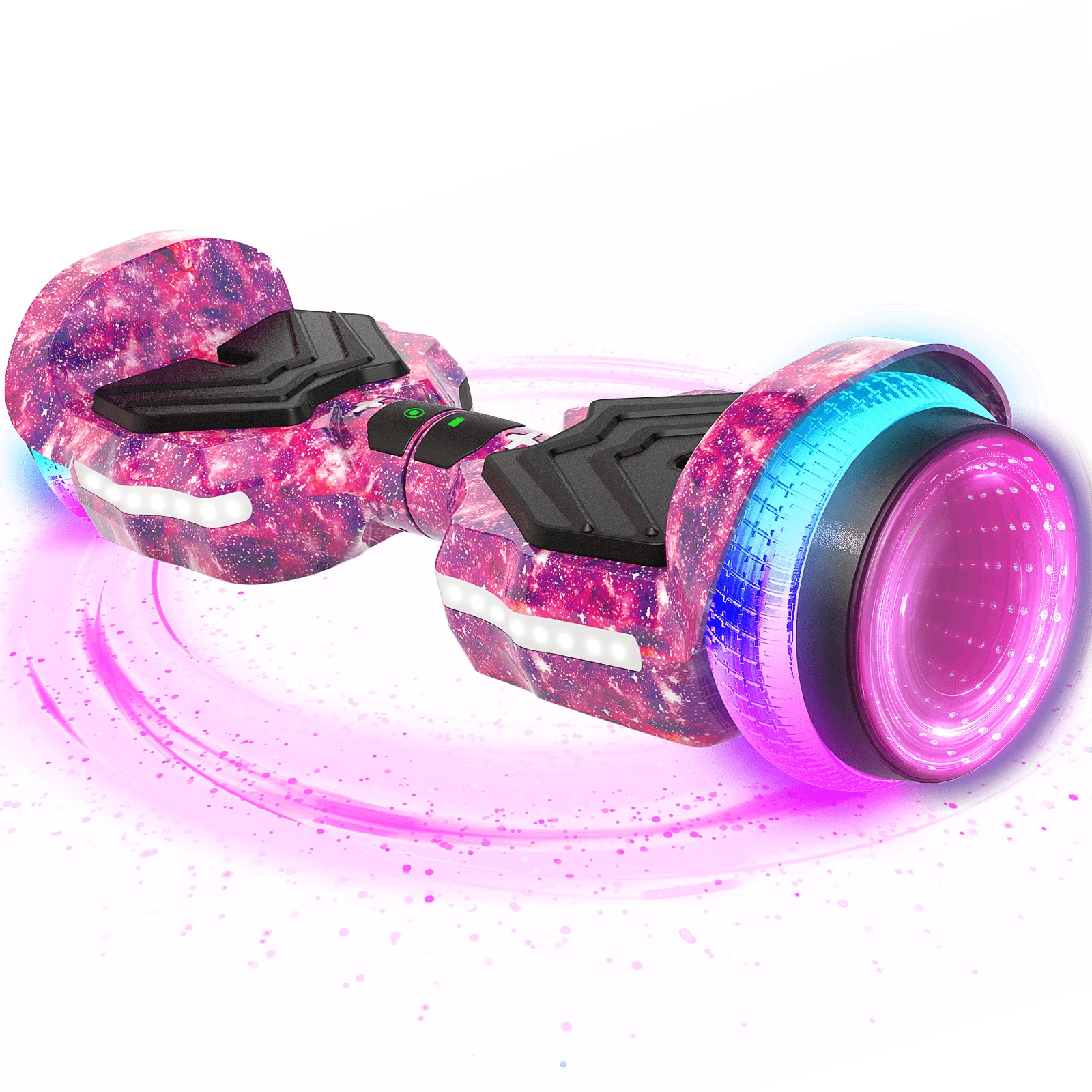 Hoverboard With LED Wheels & Headlight, Max 7.5 Miles Range, 7.4mph ...