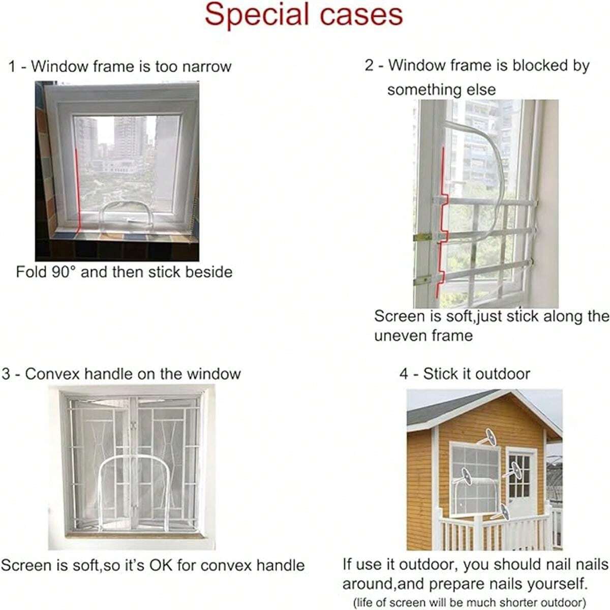 Adjustable Window Screen Replacement Kit With Zipper Opening For DIY ...