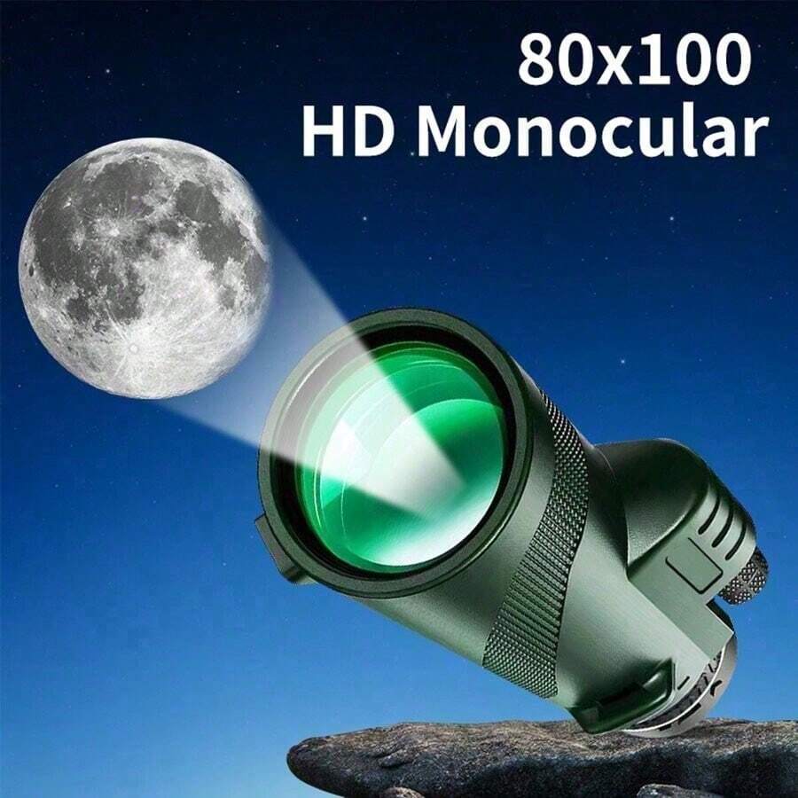 80x100 HD Zoom Powerful Monocular Telescope Portable Binocular ...