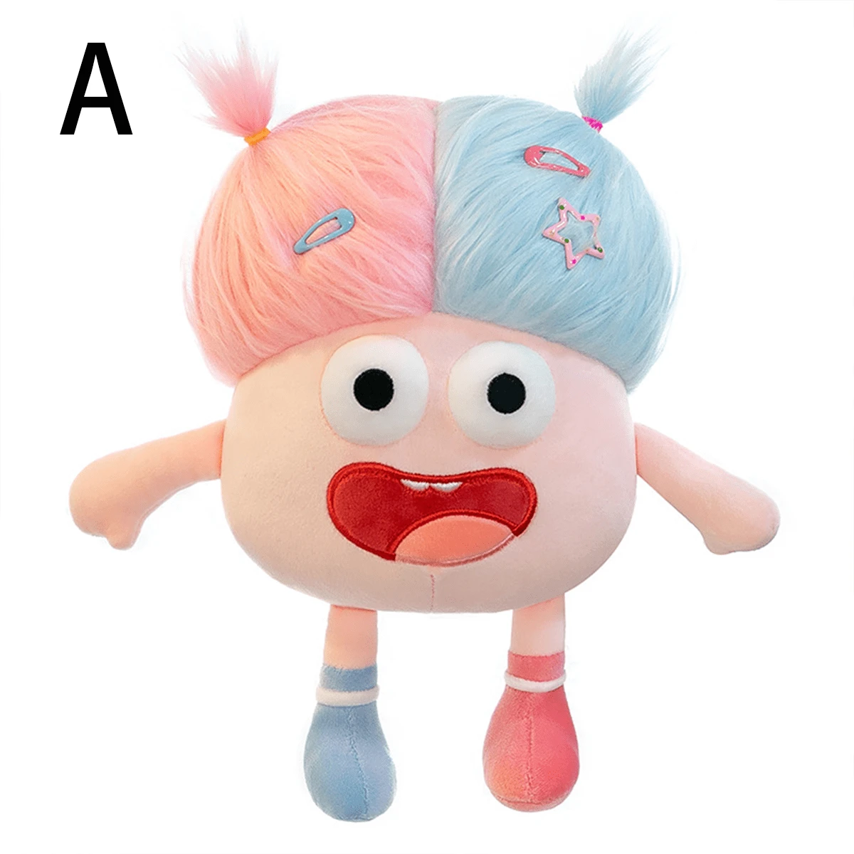Cute And Funny Dopamine Pop-Eyed Crazy Doll Plush Toy, DIY Fluff Ugly ...
