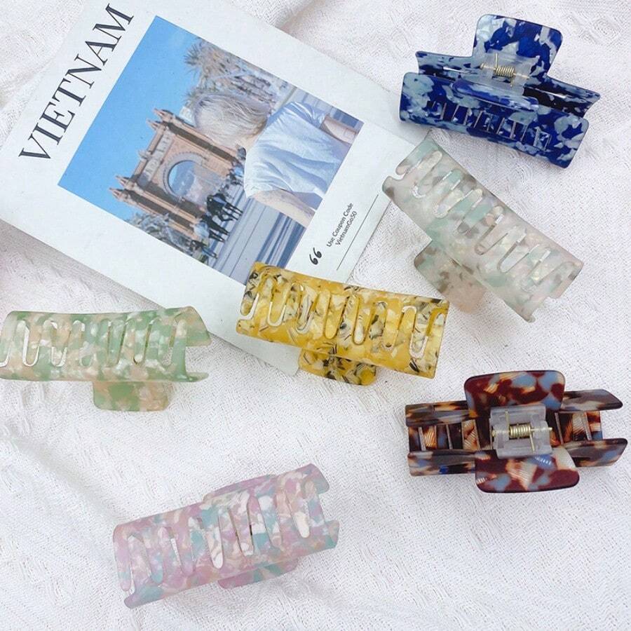 Women's Acetic Acid Frosted 8.2CM Square Head Glass Gripper, Used For ...