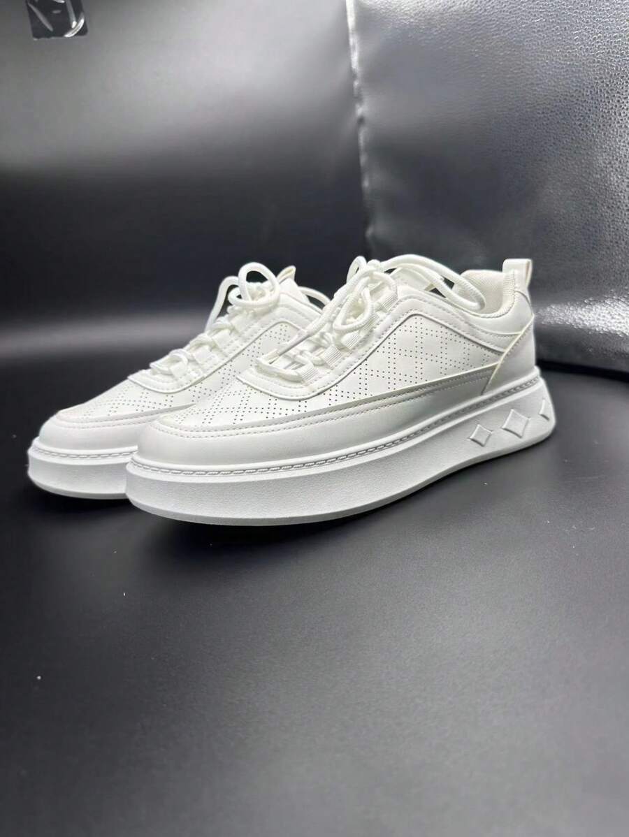 Men's Luxury Flying Pilot Shoes, INS Fashion White Leather Casual Shoes ...