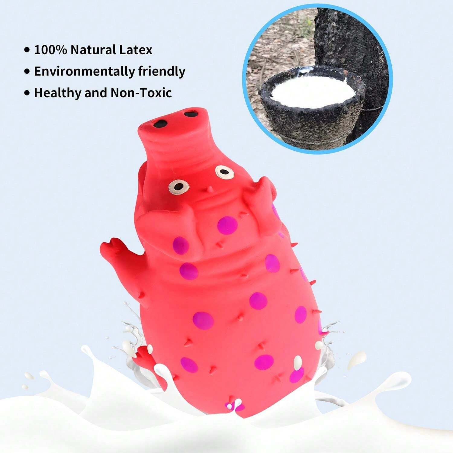 2pcs Dog Toys Set For Small, Medium And Large Dogs - Durable Rubber Pig ...