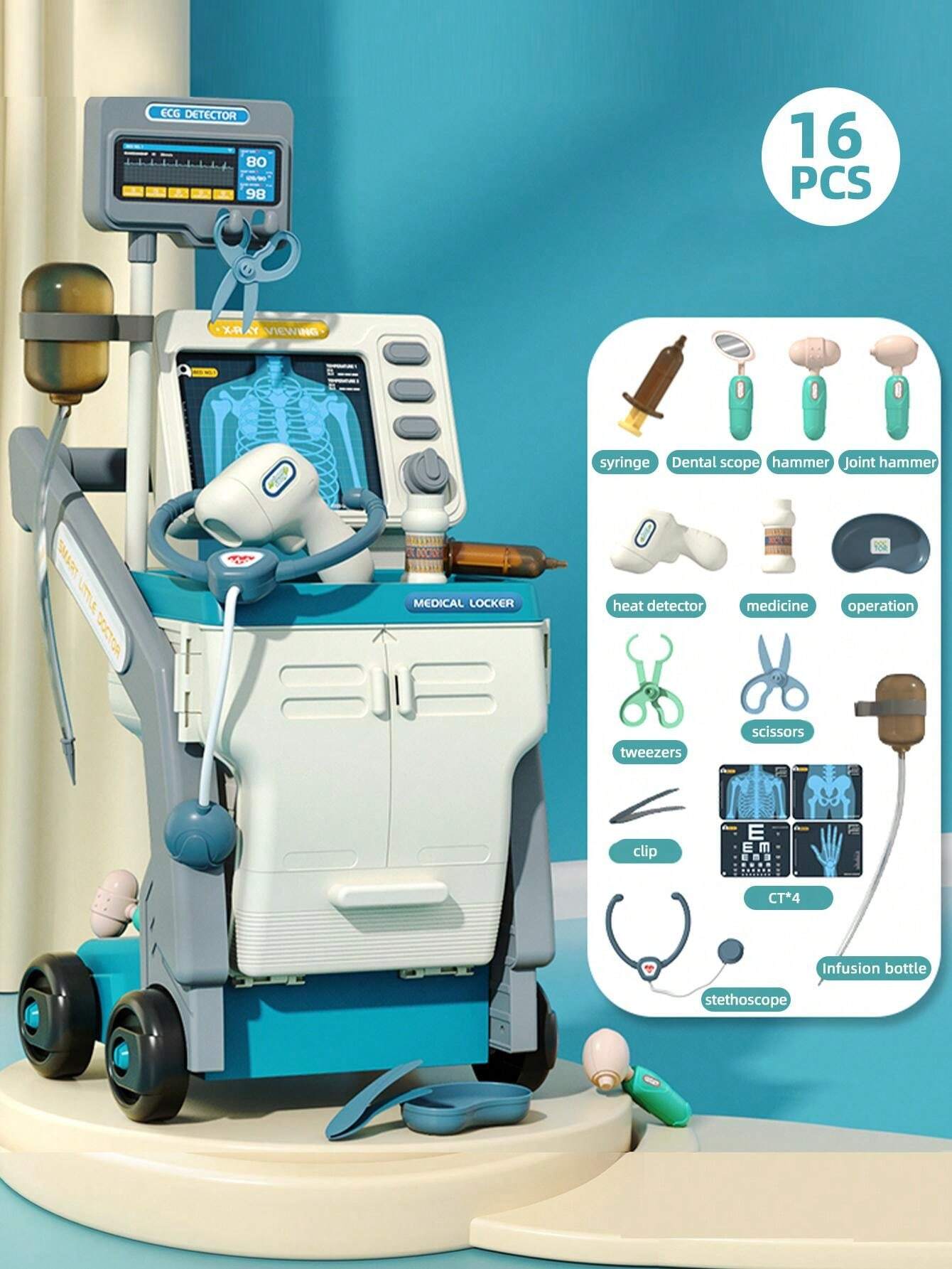 Toy Doctor Kit For Kids, Pretend Medical Station Set For Boys & Girls ...