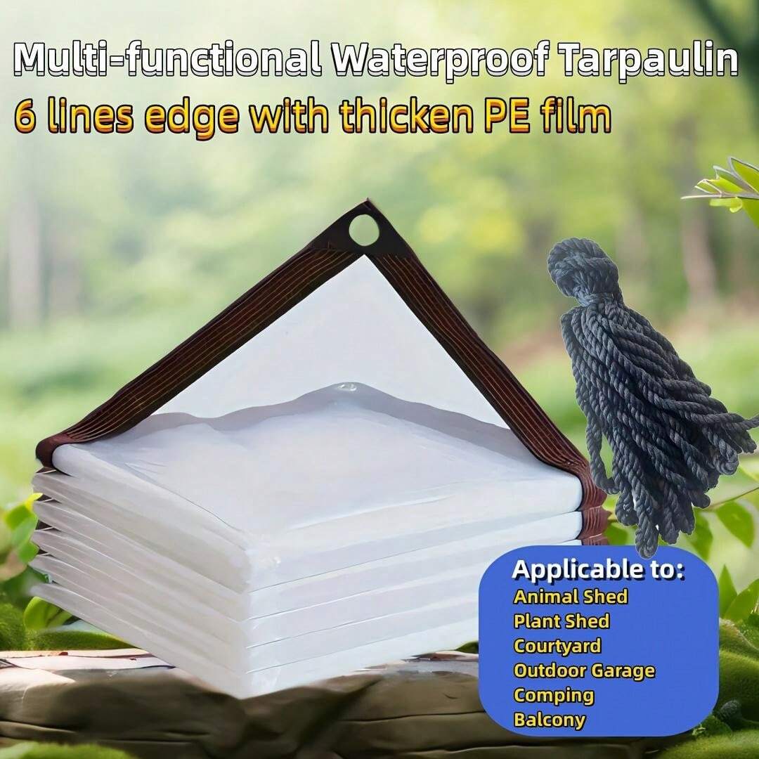 1pc Clear Waterproof Tarp, Thicken Garden Rainproof Tarpaulin Shed ...