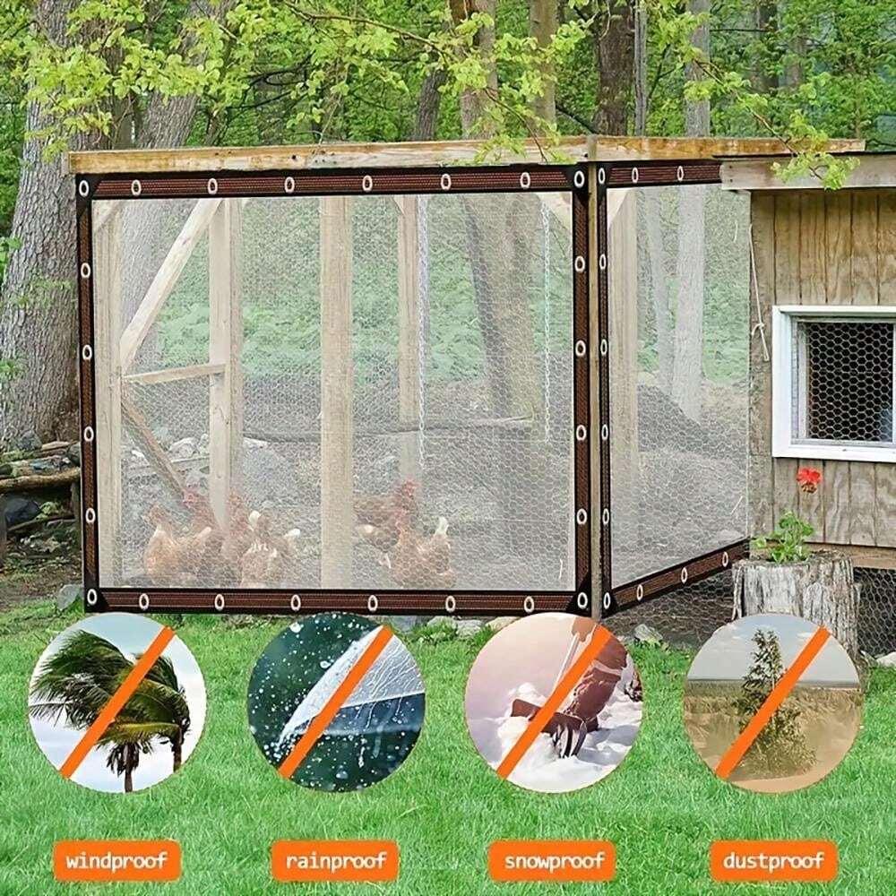 1pc Clear Waterproof Tarp, Thicken Garden Rainproof Tarpaulin Shed ...