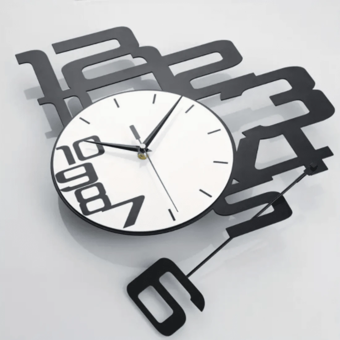 Reloj de pared moderno y elegante con pantalla digital silenciosa y ...
