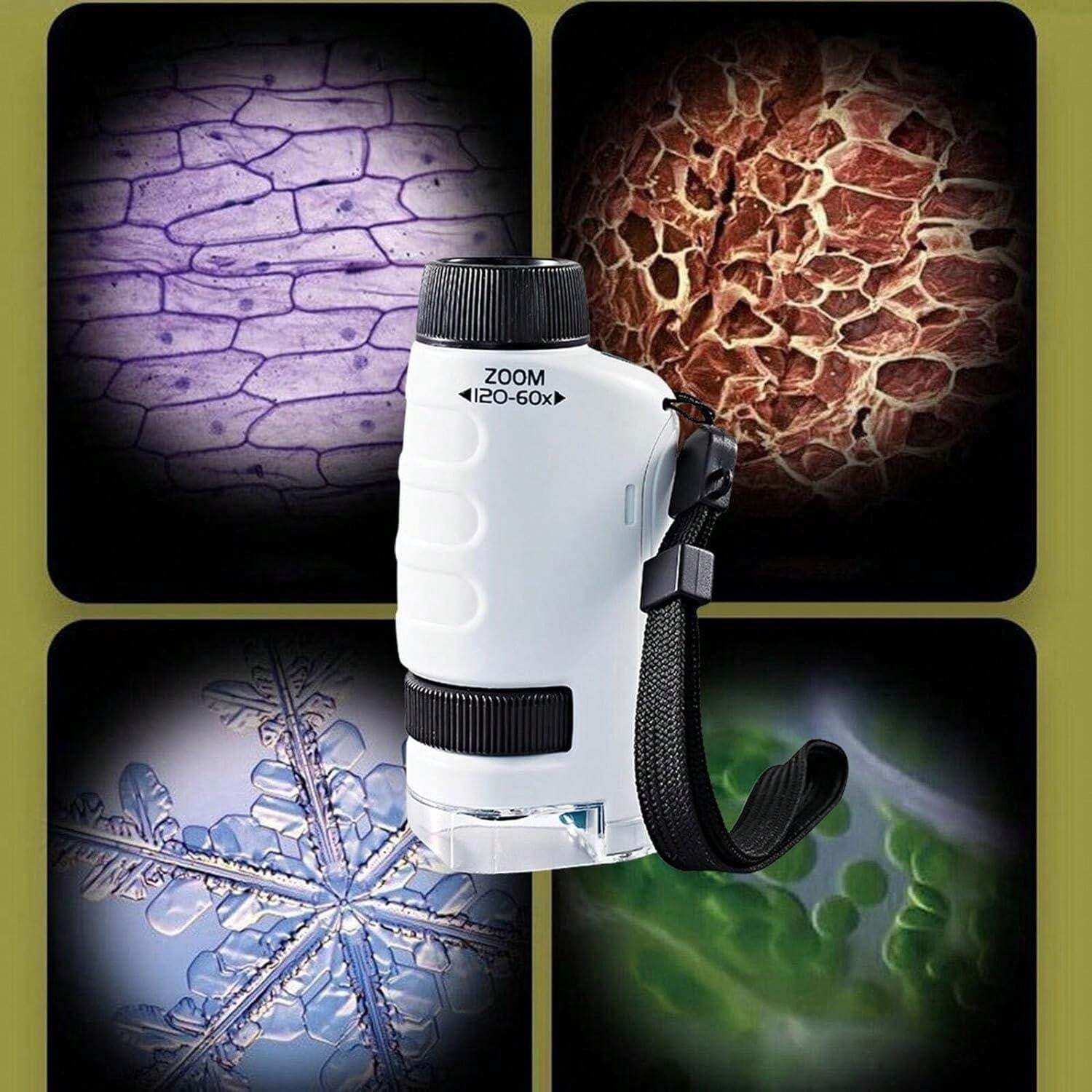 Carson MicroBrite Plus 60x-120x LED Lighted Pocket Microscope, Portable ...