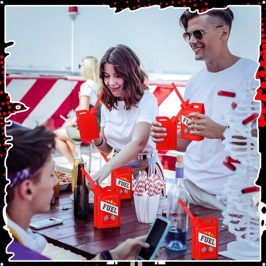 4 Packs Race Car Cups Set 11 Oz Car Drinking Cups With Straw Race Car ...