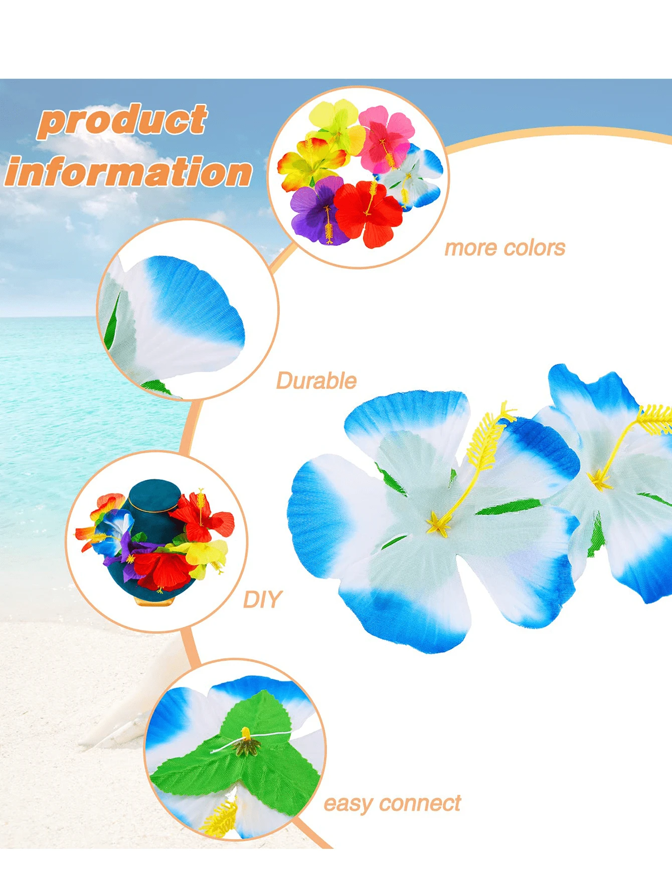 10/20/24pcs Hawaiian Leis Necklace, Hawaiian Flower Lei Party ...