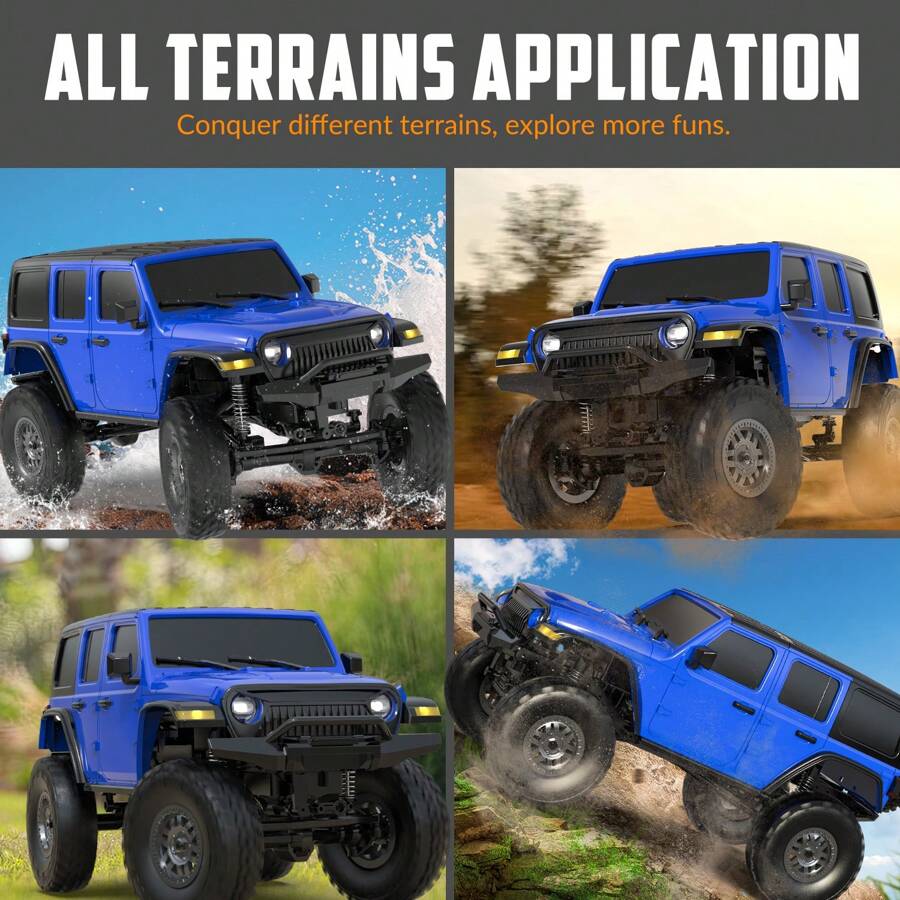RACENT 1/24 RC Crawler - Off Road 4x4 RC Rock Crawler All Terrain Remote Control Truck With Led ...