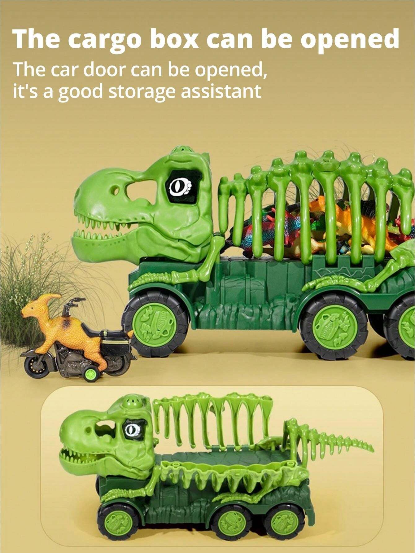 Dinosaur Skeleton Big Car Model With 2 Small Cars (Random Style And ...