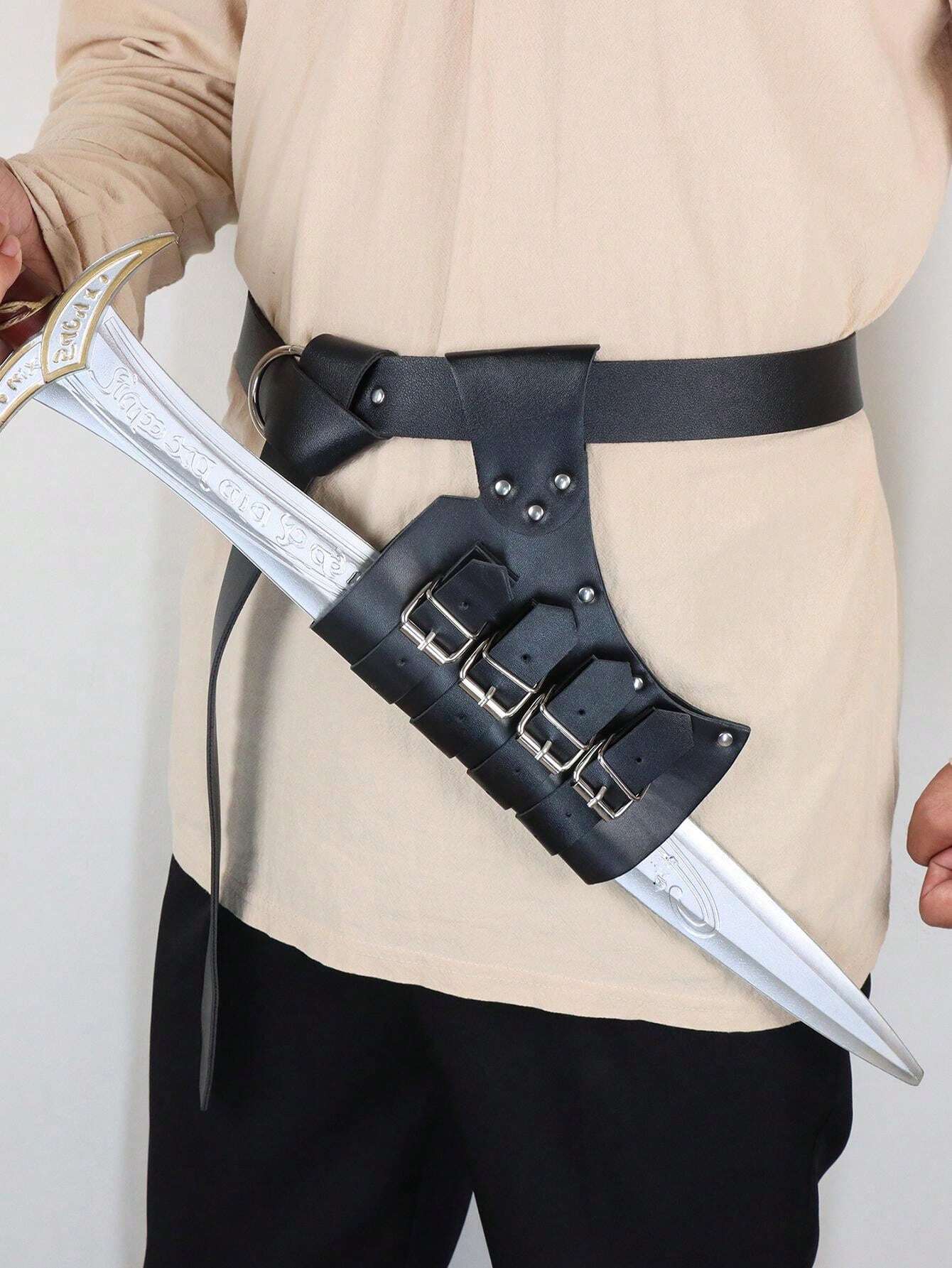 Medieval Viking Knight Scabbard PU Leather Waist Belt Sheath Sword ...