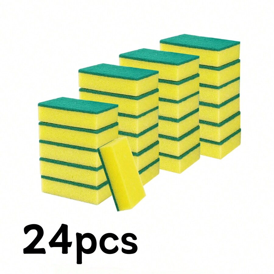 24pcs Dual-Sided Cleaning Sponges, Thick Sponge Scouring Pads For ...