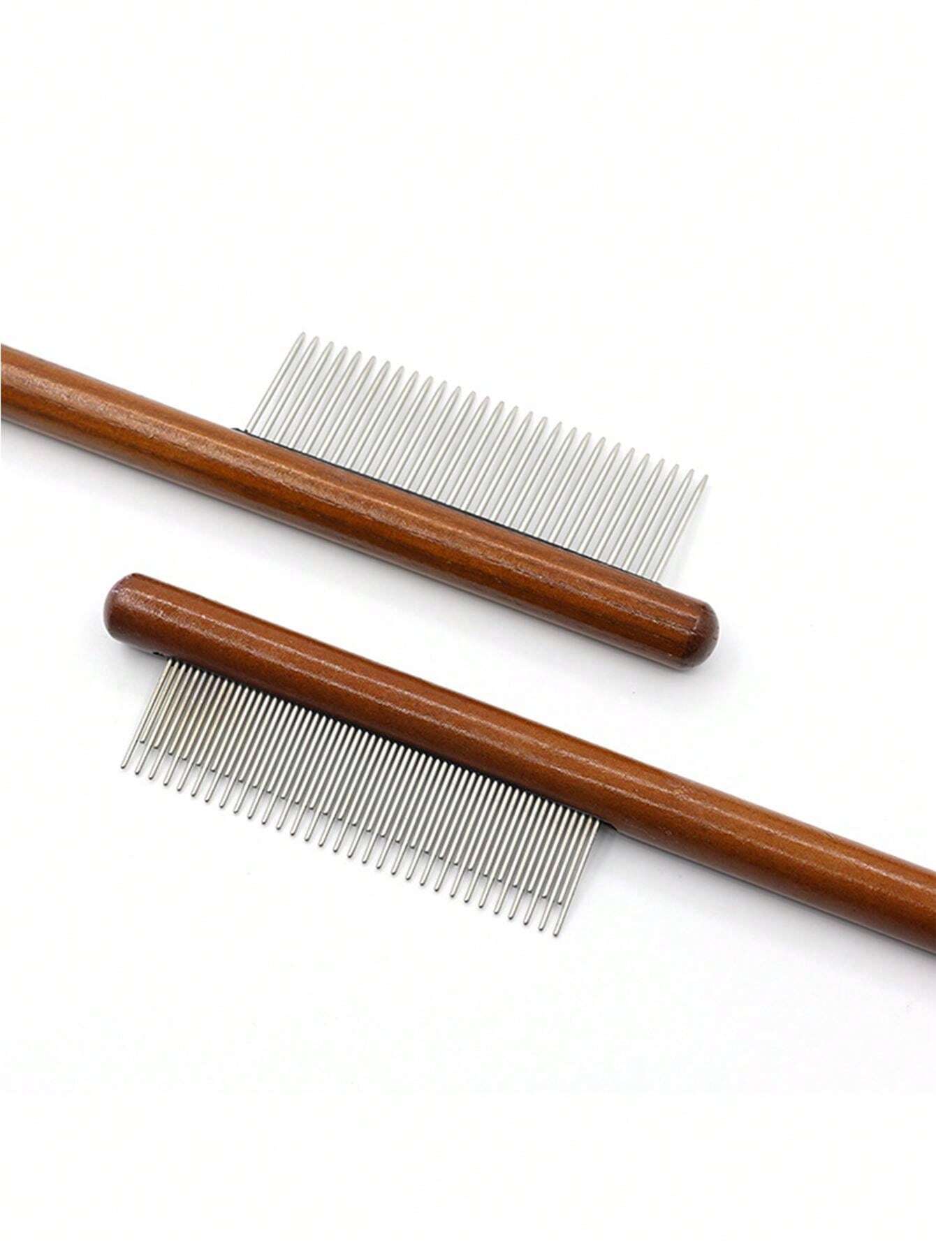 Pet Comb, Wooden Flea Comb With Real Wood Handle, Grooming Comb For ...