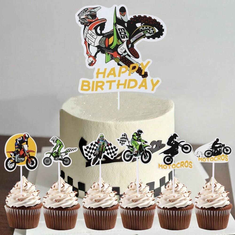 13pcs Paper Extreme Motorcycle Cutouts, Perfect For Birthday Parties ...