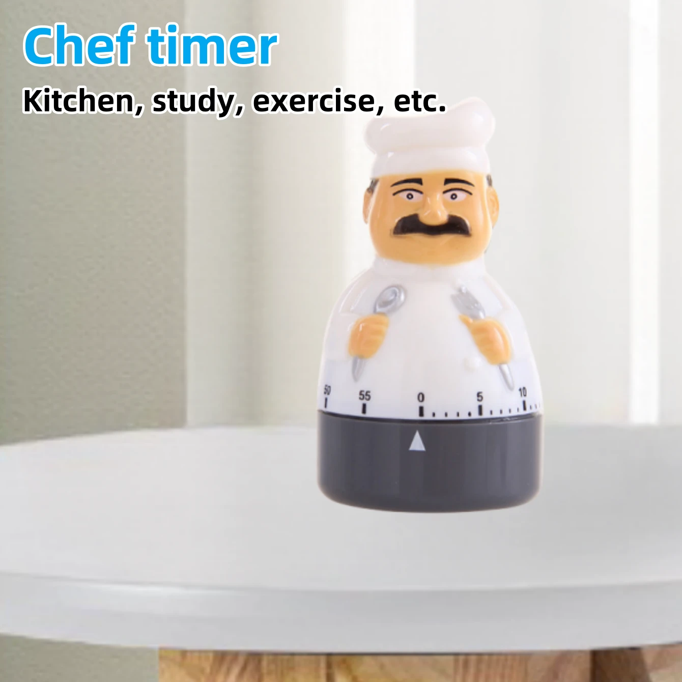 1pc White Chef Timer, Cute And Delicate Design, Mechanical Stop-Watch ...