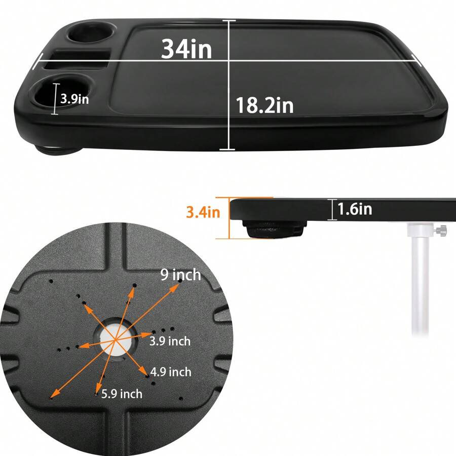 34x18 Inch Rectangular Pontoon Table Upgrades Your Boating And RVing ...