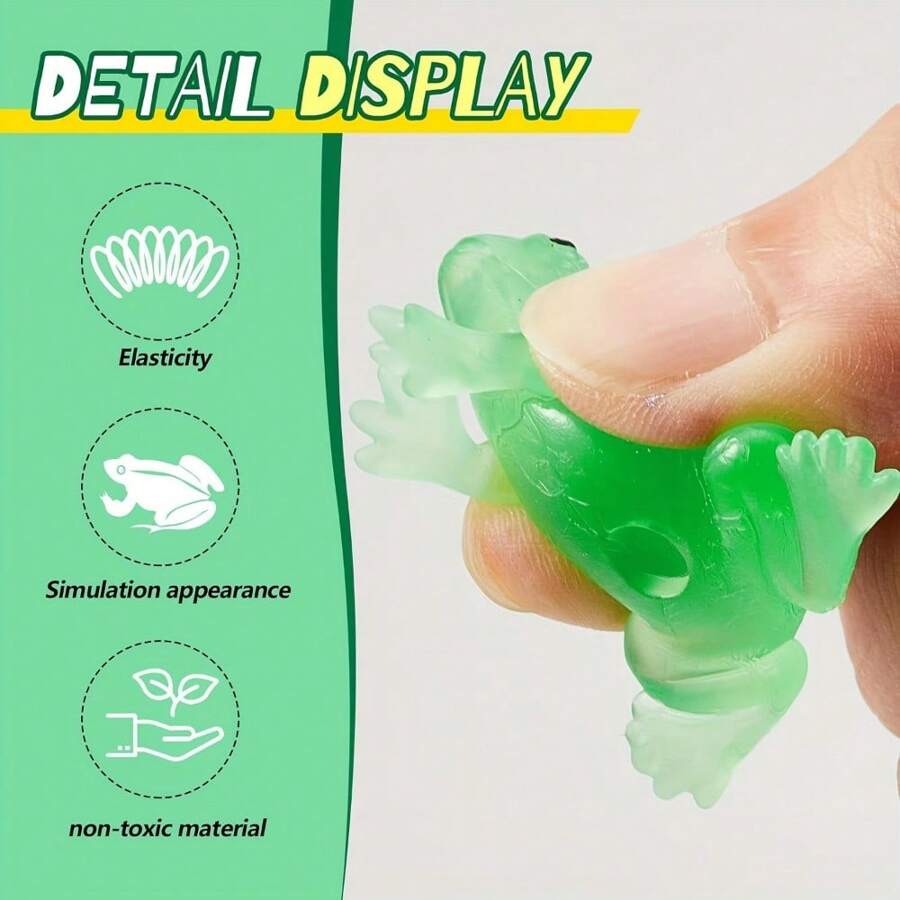 10pcs TPR Material Jelly Green Soft Rubber Frogs, Elastic, Lifelike ...