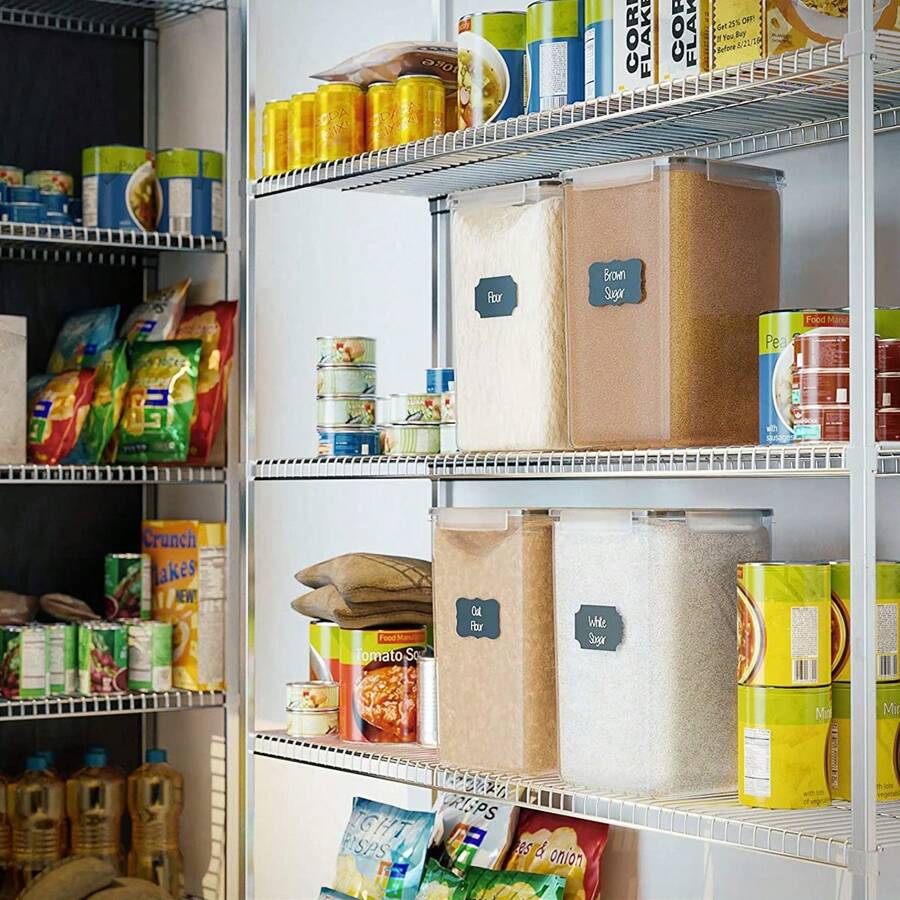 2pcs Kitchen Cereal Storage Containers, 6.5L Flour Storage Boxes ...