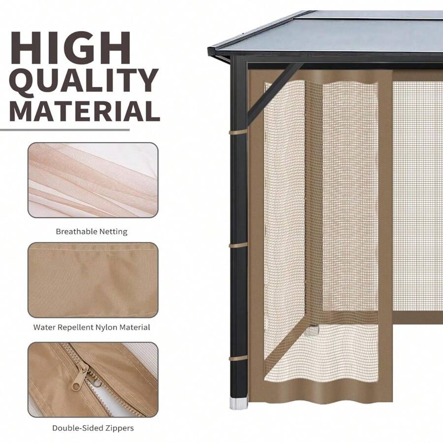 Gazebo Universal Replacement Mosquito Netting, 10'x10' Gazebo Netting ...