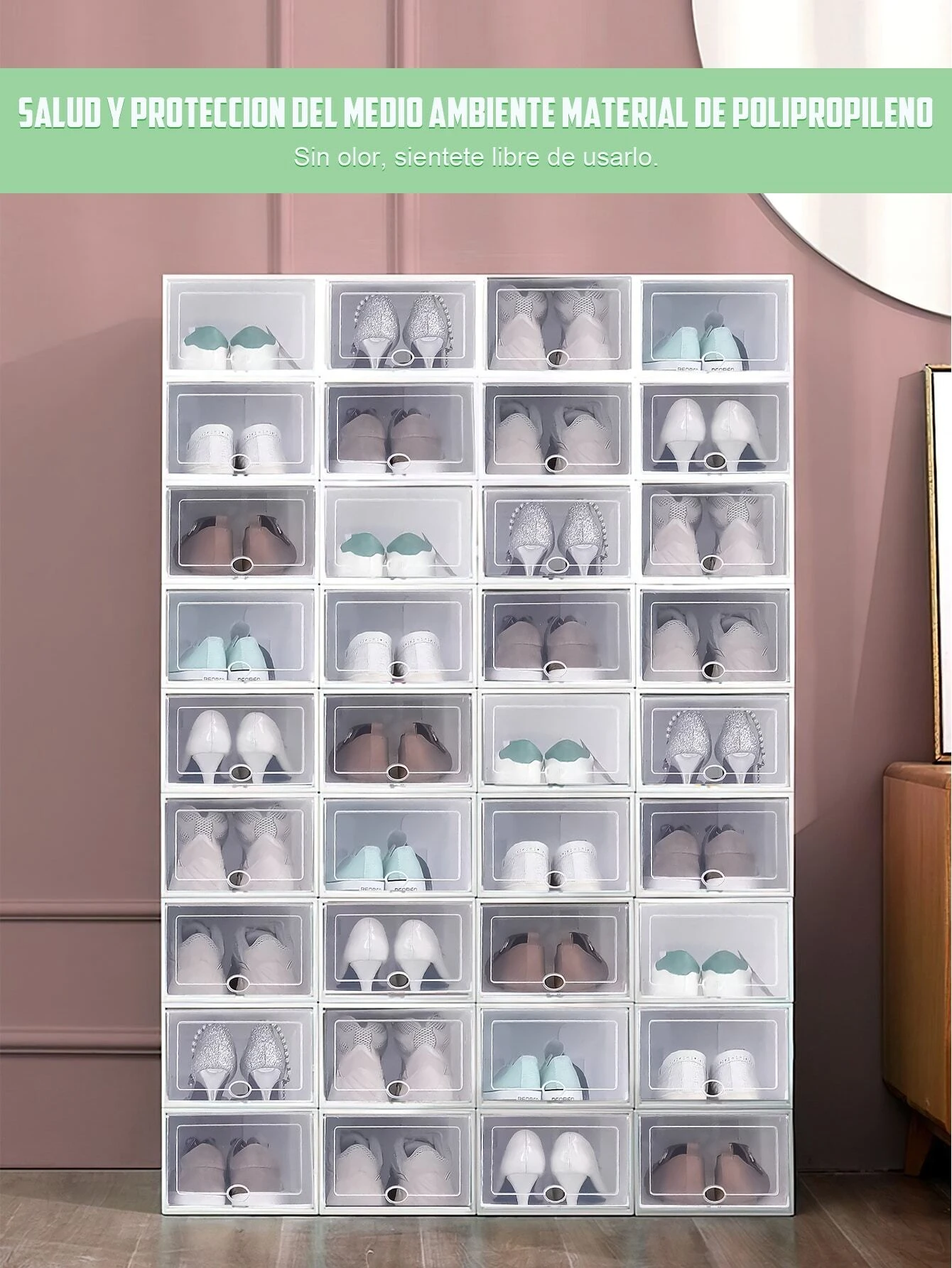 CcRetro 14 Piezas Cajas Organizadoras Apilables Para Zapatos Blanco ...