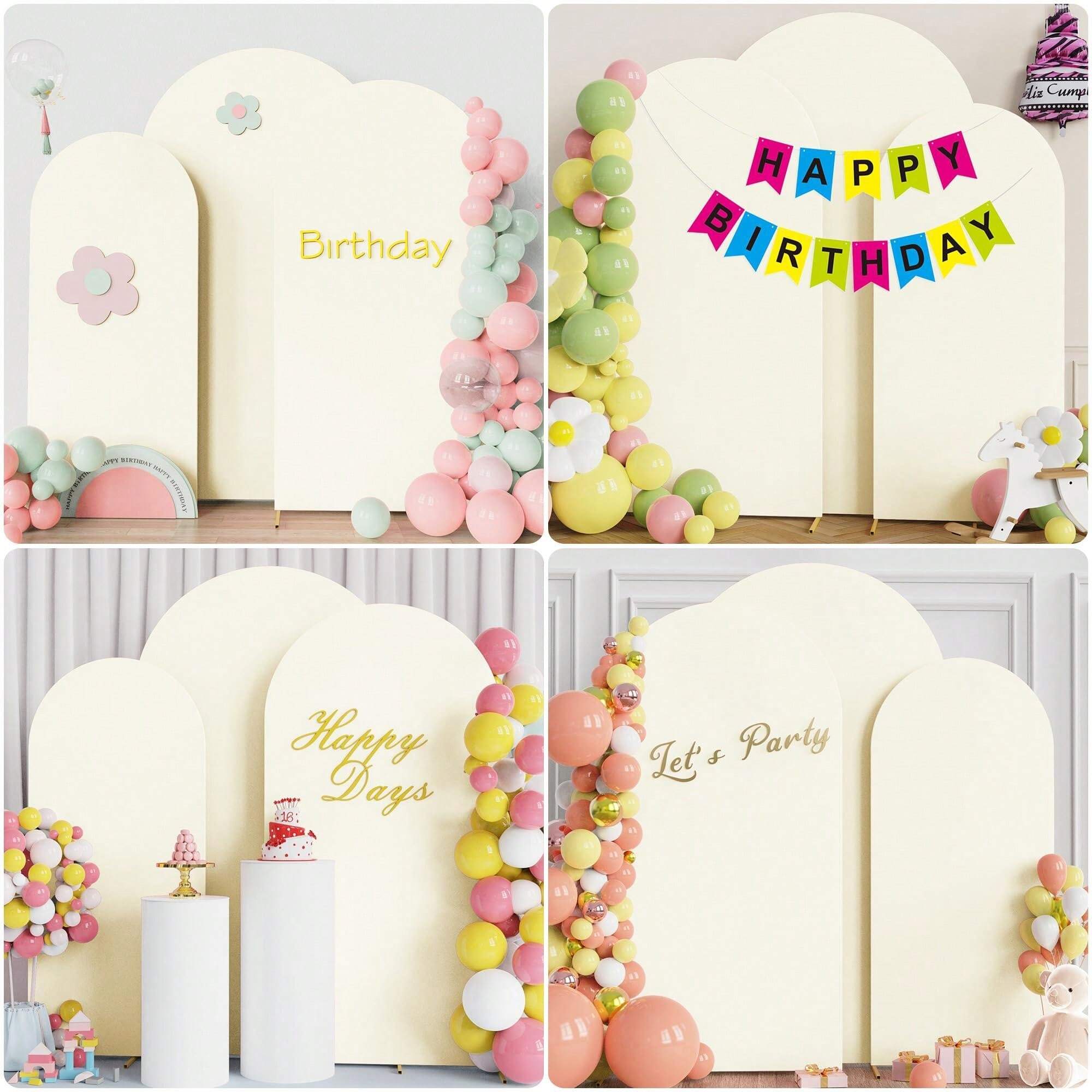 Arco de fondo en beige, de 5 pies, 6 pies, 6.6 pies, 7.2 pies, cubierta de arco de boda de tela ...