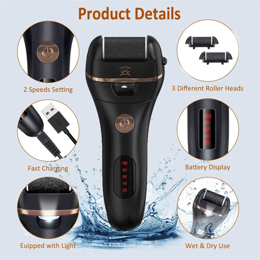 Foot Perfect - Rechargeable Electric Callus Remover, Powerful Foot File ...