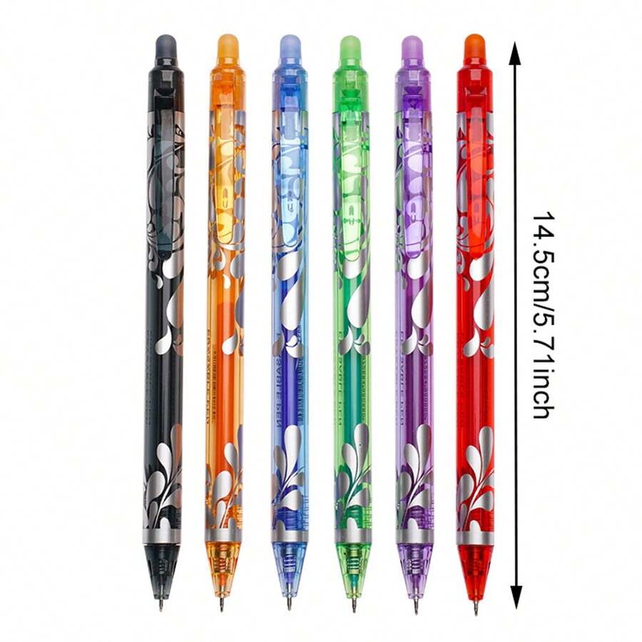 6pcs Blue And White Porcelain Flower Pattern Retractable Colored ...