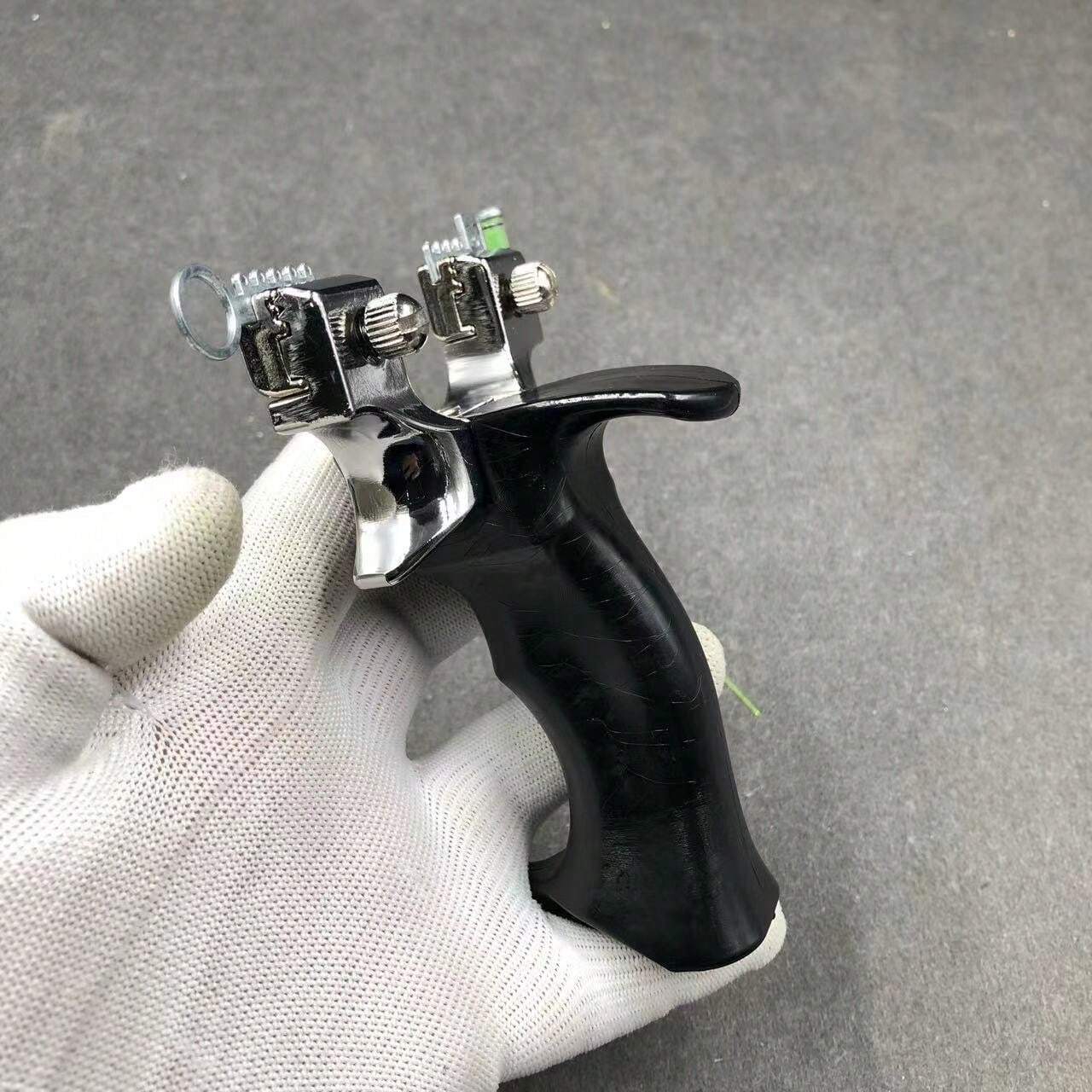 強力スリングショット 黒ハンドル 高精度フラットスキン射撃 アウトドアシューティングゲーム 強力なハンティングショット、魚狩りや鳥狩りに最適 ...