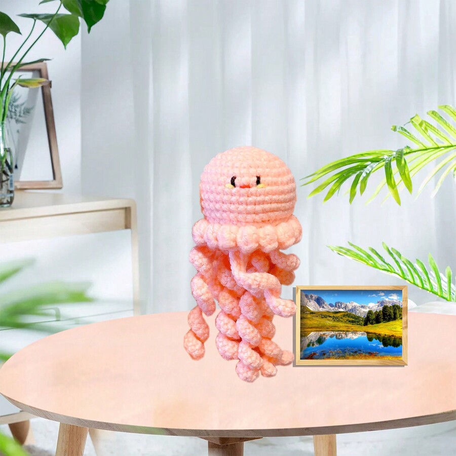 DIY Rosa Quallen Häkelset für Anfänger, Amigurumi Kuschelpflanzen - Geschenk Tier Häkelstarter ...