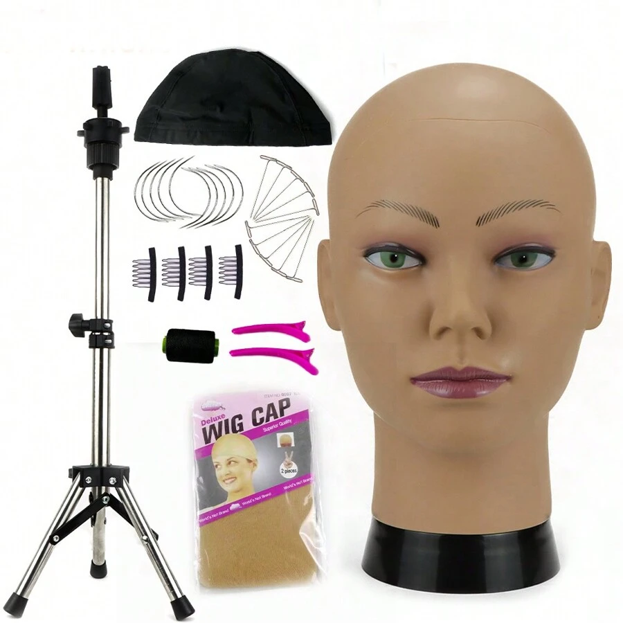Mannequin Head With Tripod For Making Wig Hat Glasses Mask Display ...