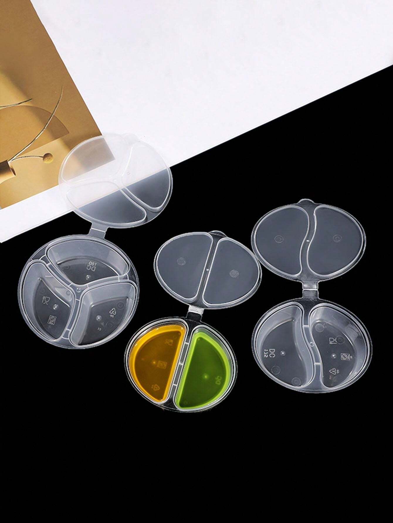 10pcs Double Grid Sauce Box With Lid, Sealed Seasoning Box, Three Grid ...