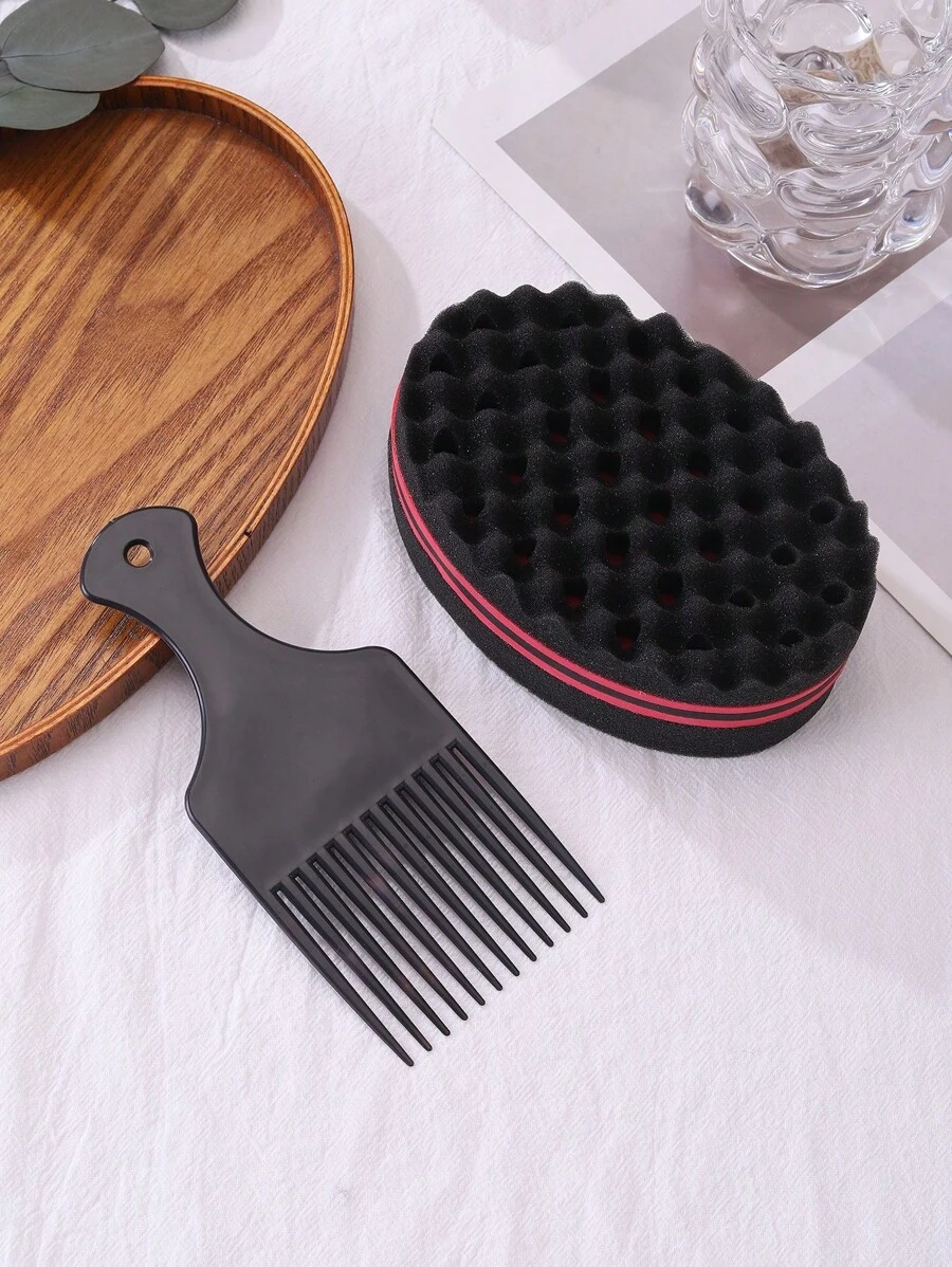 2 Packs, Barber Hair Brush Sponge, Afro Hair Styling Tools, Coils, Long ...